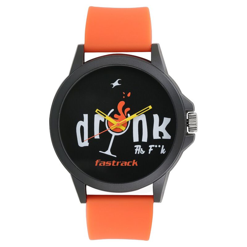 Buy Online Fastrack Quartz Analog Black Dial Silicone Strap Watch for ...