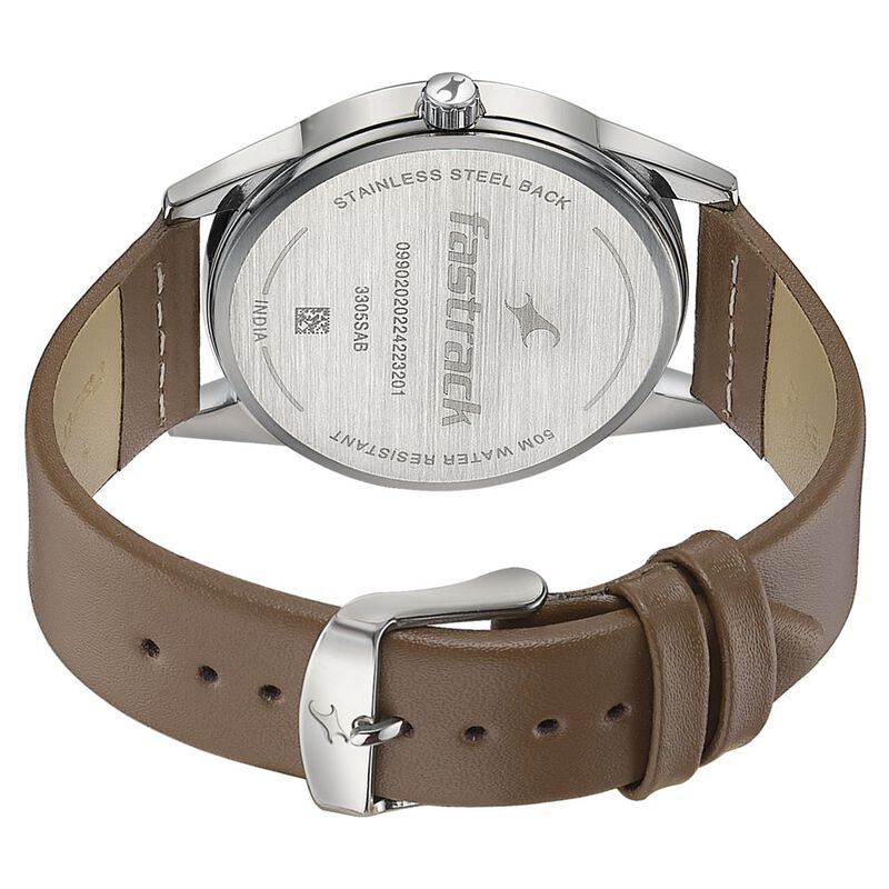 Fastrack Stunners Quartz Analog Blue Dial Leather Strap Watch for Guys