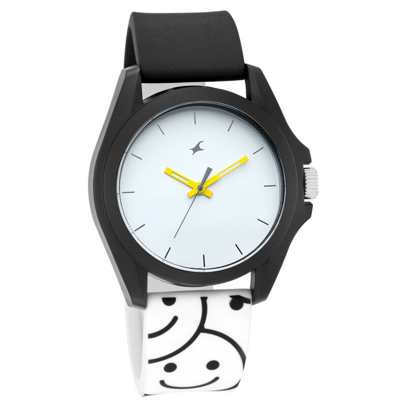 Buy Online Fastrack Hashtag Quartz Analog White Dial Silicone Strap ...