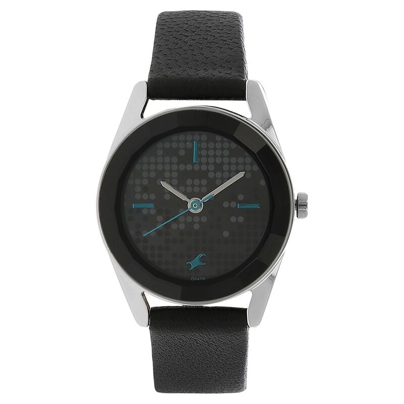 Buy Online Fastrack Quartz Analog Black Dial Leather Strap Watch for ...