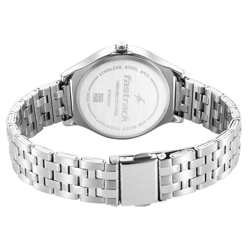Fastrack Stunners Silver Dial Metal Strap Watch for Girls