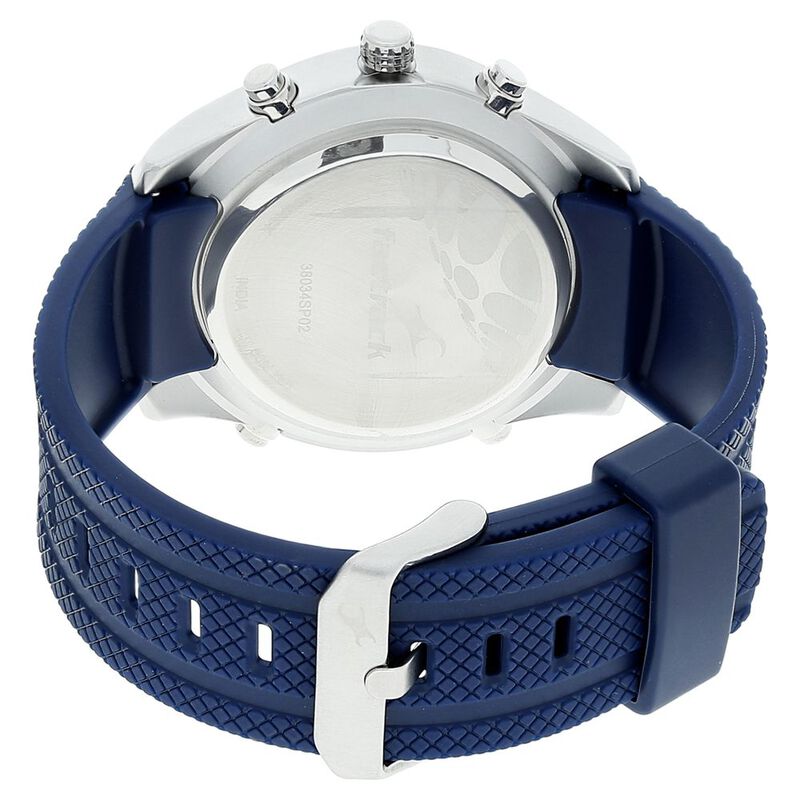 Fastrack Quartz Analog Digital Grey Dial Silicone Strap Watch for Guys