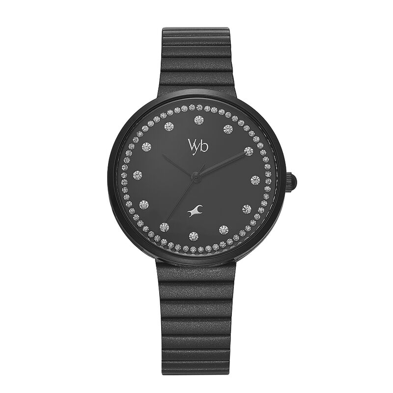 Buy Online Fastrack Vyb Mirage Quartz Analog Black Dial Stainless Steel ...