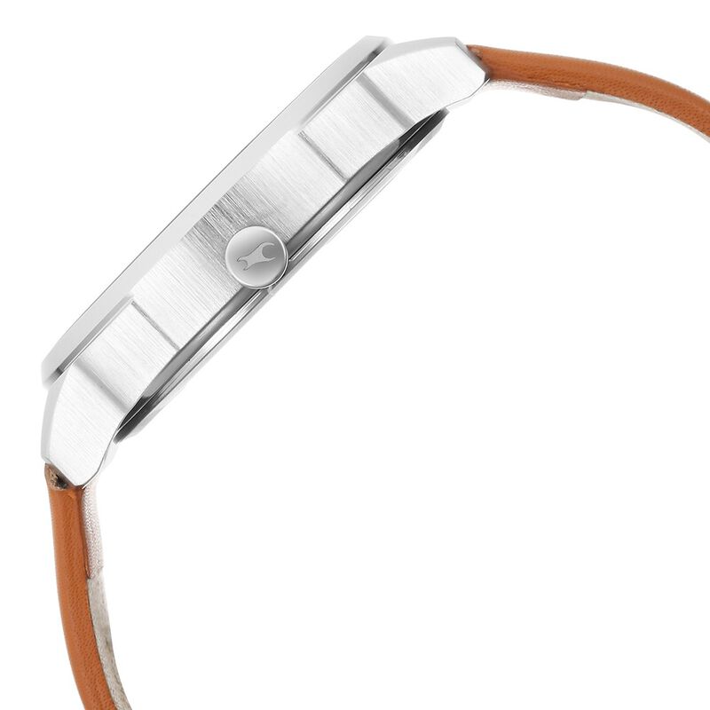 Fastrack After Dark Beige Dial Leather Strap Watch for Guys