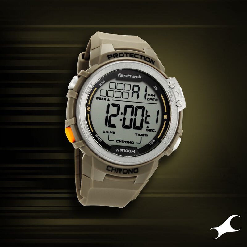 Buy Online Fastrack Digital Dial Green Silicone Strap Watch For Guys ...