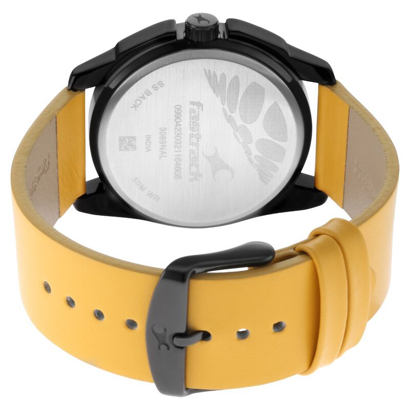 Fastrack Wear Your Look Quartz Analog Black Dial Leather Strap Watch ...