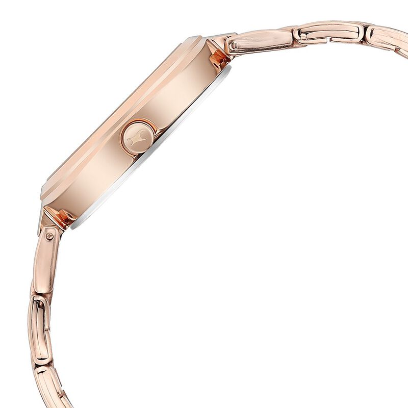 Fastrack Stunners Quartz Analog Golden Dial Stainless Steel Strap Watch ...