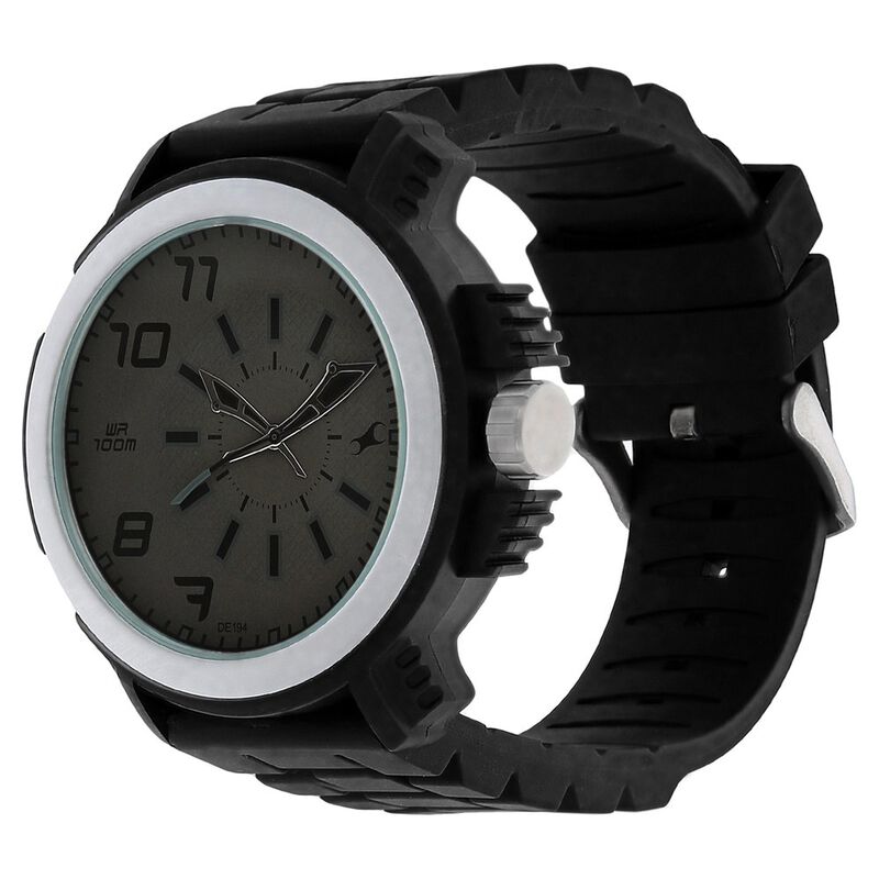 Fastrack Quartz Analog Grey Dial Plastic Strap Watch for Guys