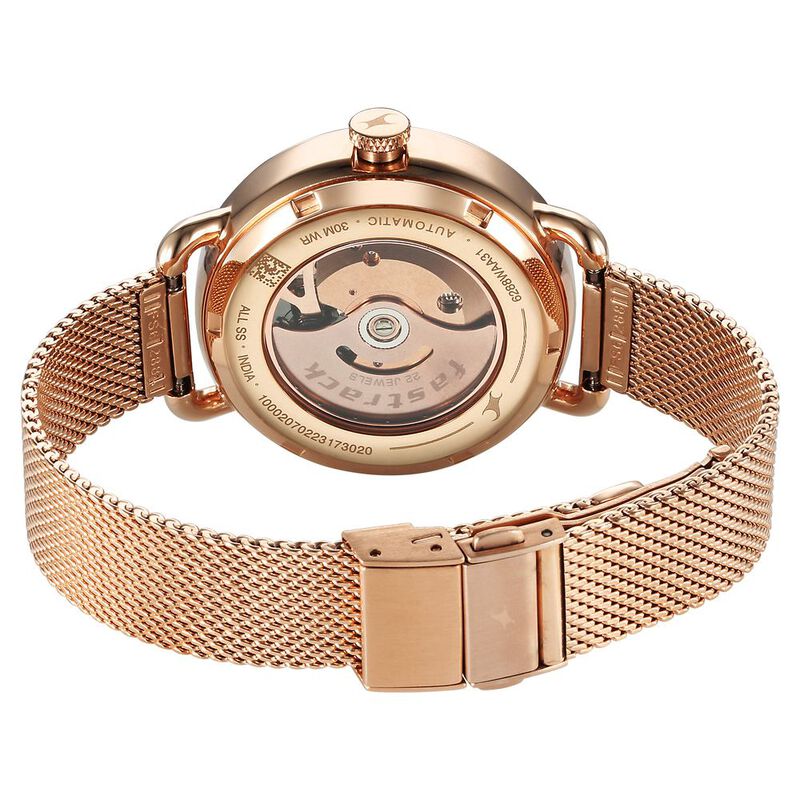 Fastrack Automatics Silver Dial Stainless Steel Strap Watch for Girls