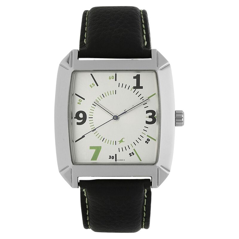 Buy Online Fastrack Quartz Analog Silver Dial Leather Strap Watch for ...