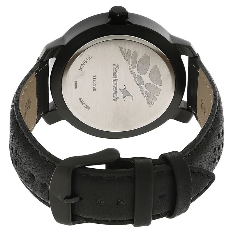 Fastrack Quartz Analog Blue Dial Leather Strap Watch for Guys