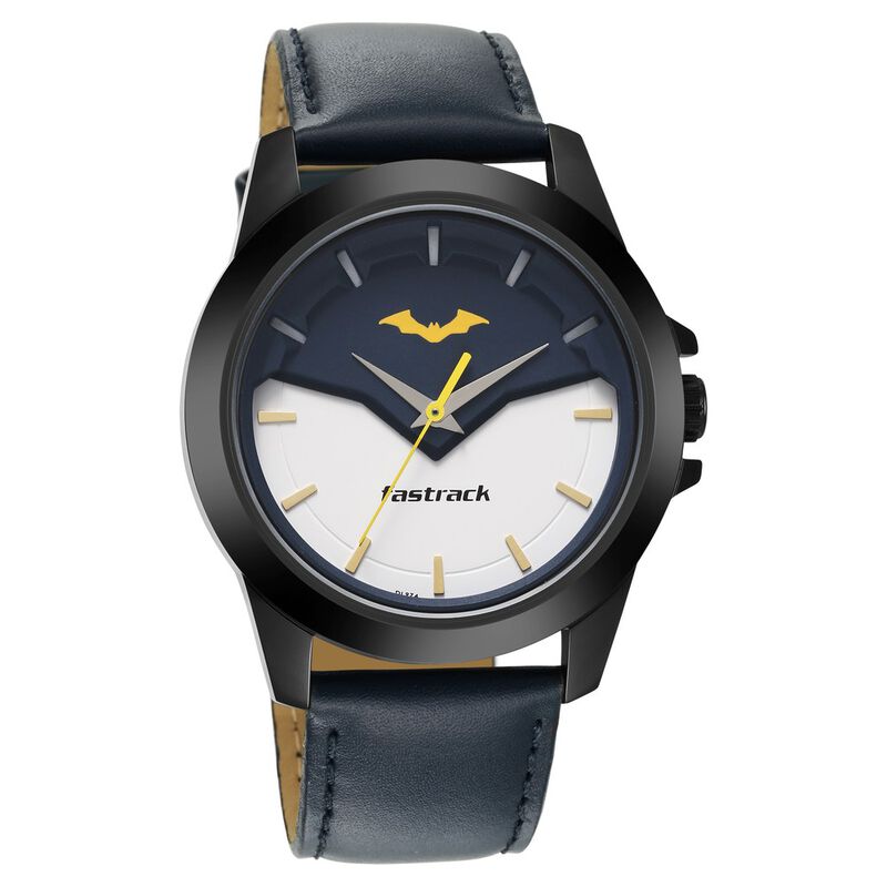Fastrack Batman Quartz Analog Blue Dial Leather Strap Watch for Guys