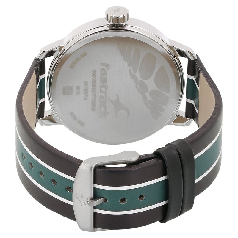 Fastrack Varsity Quartz Analog Yellow Dial Leather Strap Watch for Guys