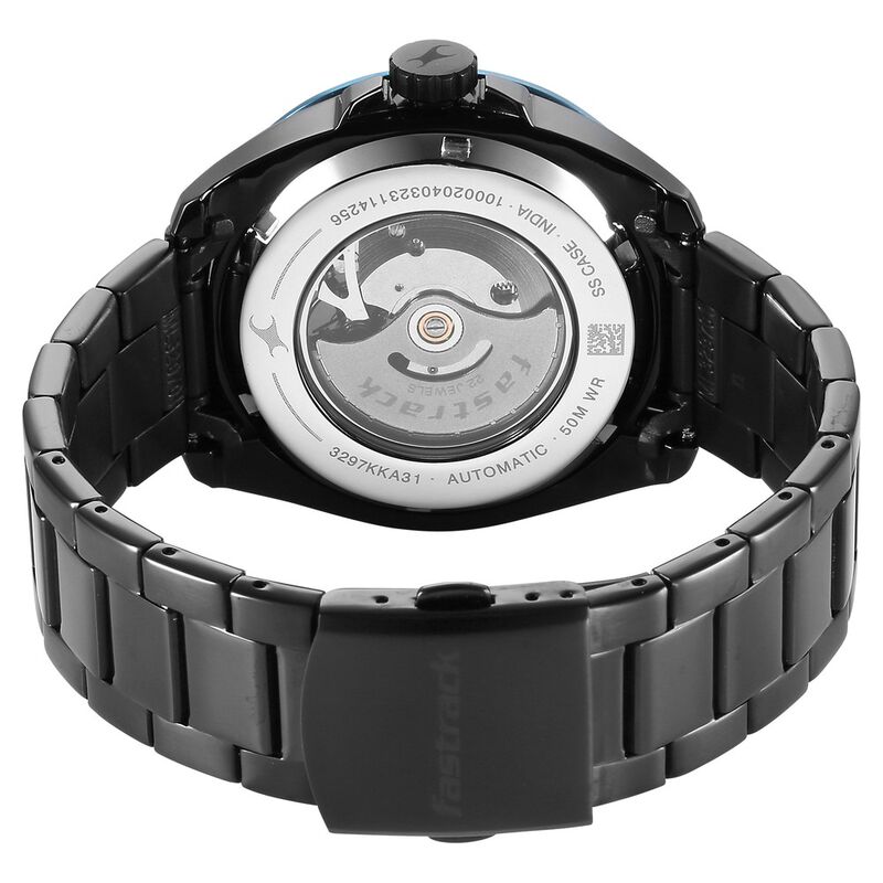Fastrack Automatics Black Dial Stainless Steel Strap Watch for Guys