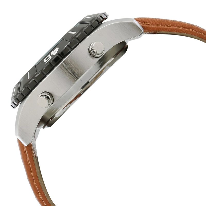 Fastrack Quartz Analog Digital Grey Dial Leather Strap Watch for Guys