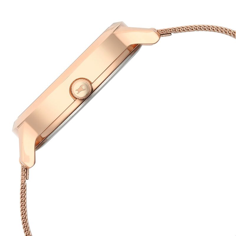 Fastrack Fleek Quartz Analog Rose Gold Dial Stainless Steel Strap Watch ...