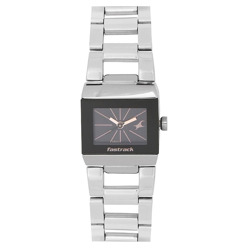 Buy Online Fastrack Quartz Analog Black Dial Stainless Steel Strap ...