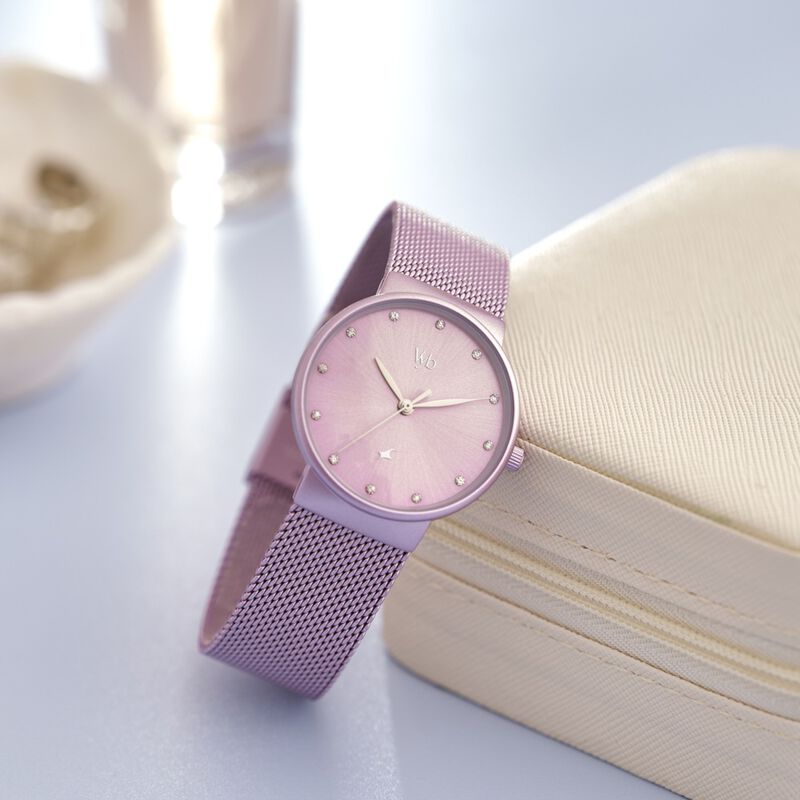 Buy Online Fastrack Vyb Bliss Quartz Analog Purple Dial Lavender Color ...