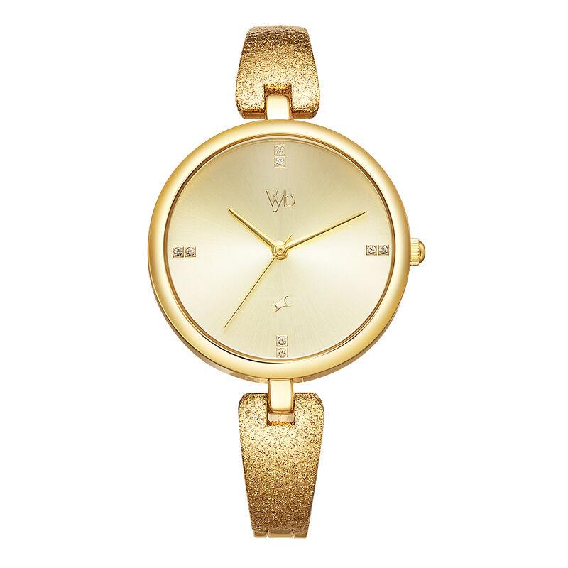 Buy Online Fastrack Vyb Diva Quartz Analog Golden Dial Metal Strap ...