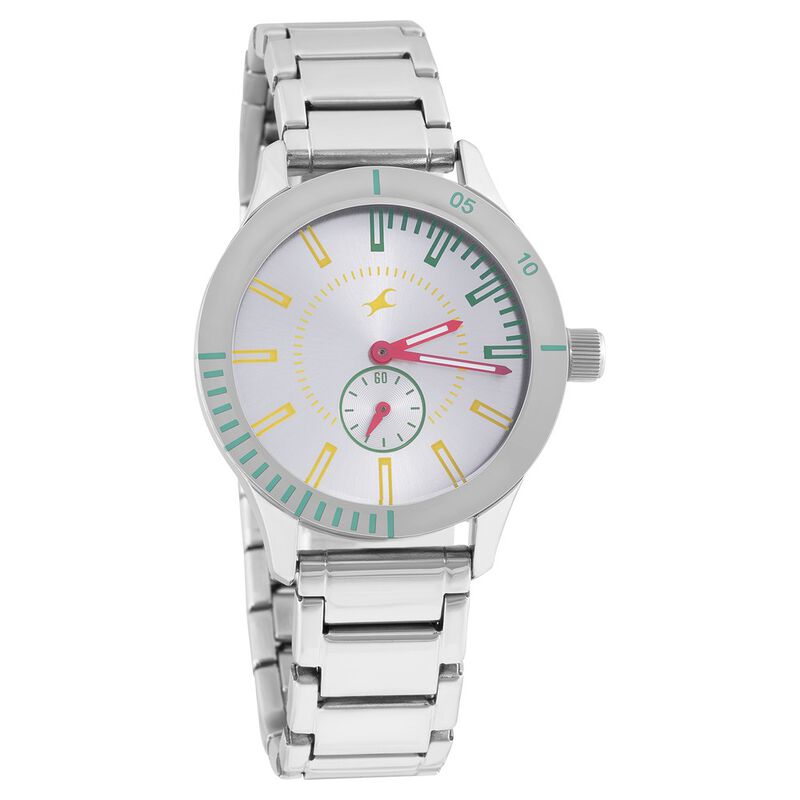 Buy Online Fastrack Silver Dial Quartz Analog Watch for Girls ...