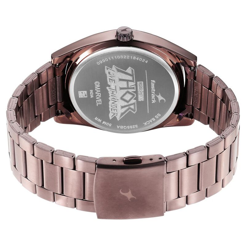 Fastrack Thor Quartz Analog with Date Black Dial Metal Strap Watch for Guys