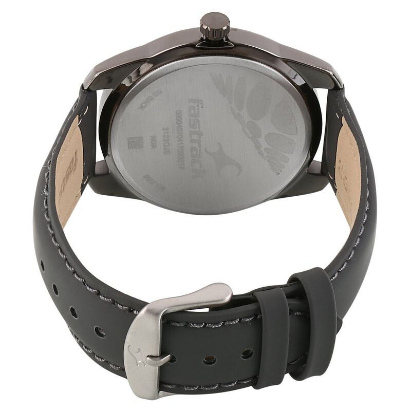 Fastrack All Nighters Quartz Analog Black Dial Leather Strap Watch for Guys