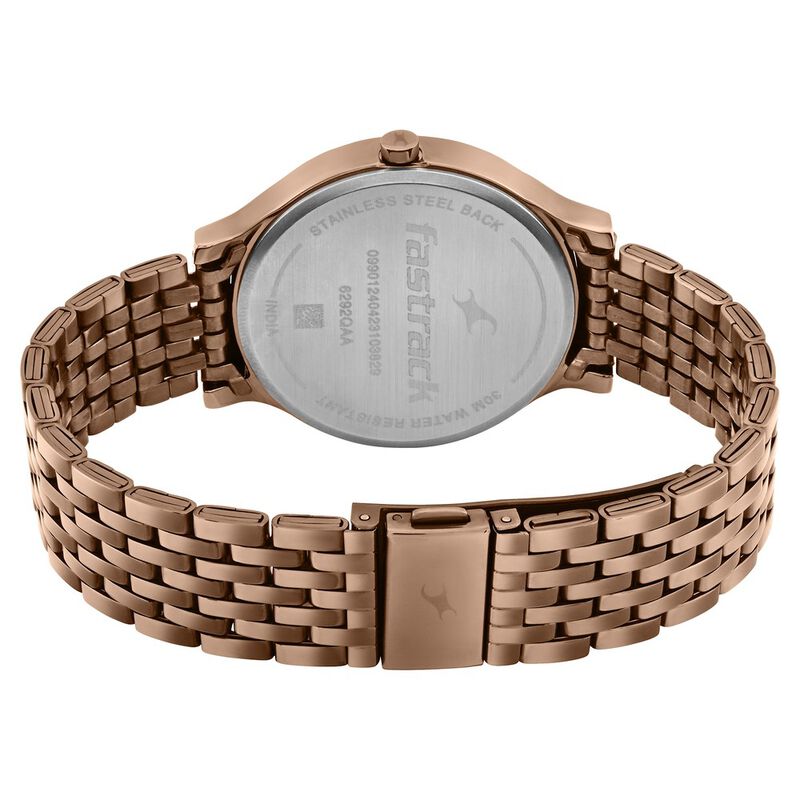 Fastrack Crush Quartz Analog Brown Dial Stainless Steel Strap Watch for ...