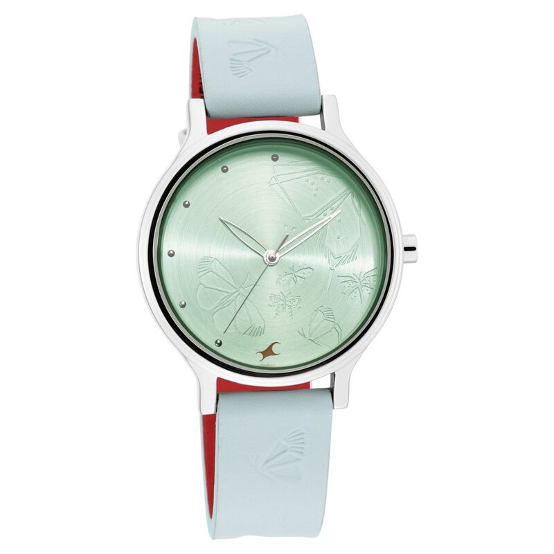 Buy Online Fastrack I Love Me Quartz Analog Blue Dial Leather Strap ...