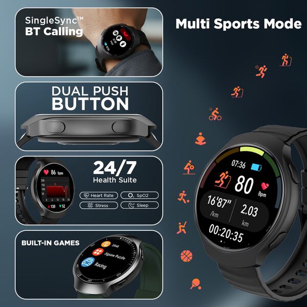 Buy Online Fastrack VOX CirQ Smartwatch 3.5CM Ultra Vu Display, AI ...