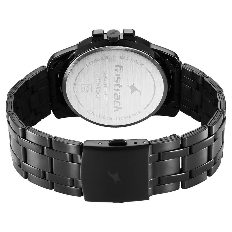 Fastrack Pulse Quartz Analog Anthracite Dial With Black Stainless steel ...