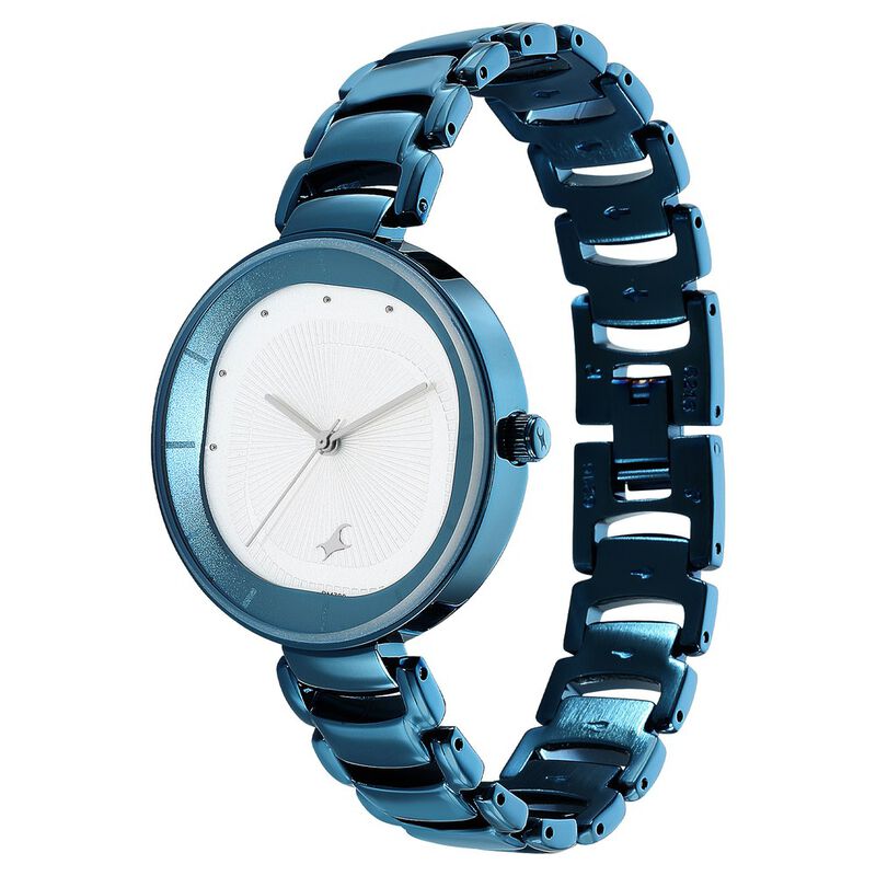 Fastrack Style Up Quartz Analog Silver Dial Metal Strap Watch for Girls