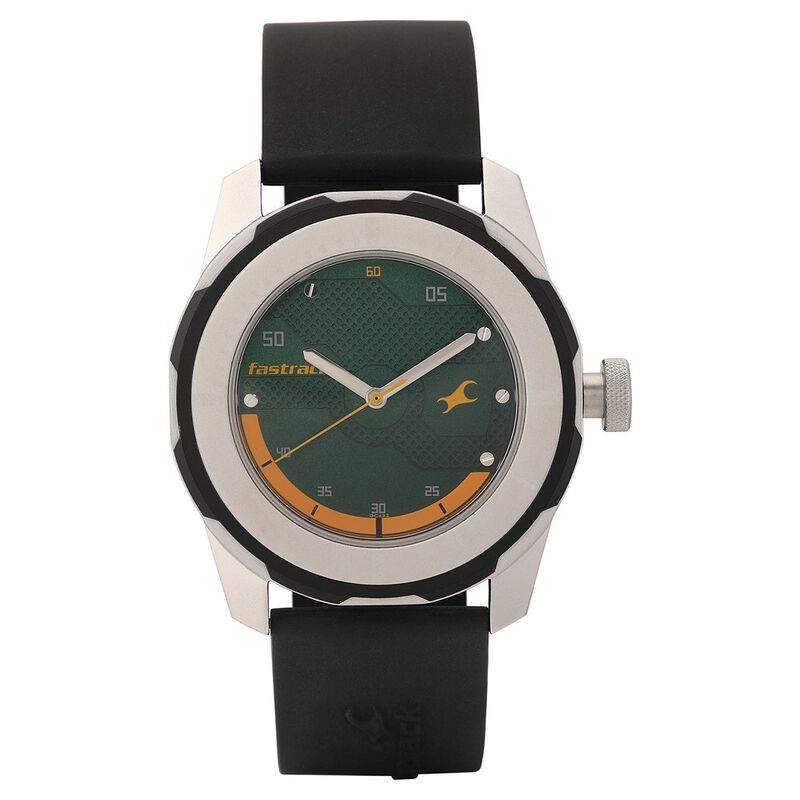 Fastrack Quartz Analog Green Dial Plastic Strap Watch for Guys