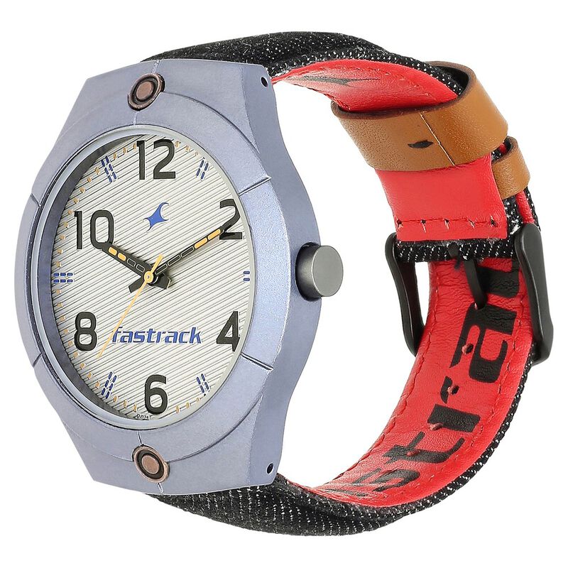Fastrack Denim Quartz Analog Grey Dial Denim Strap Watch for Guys