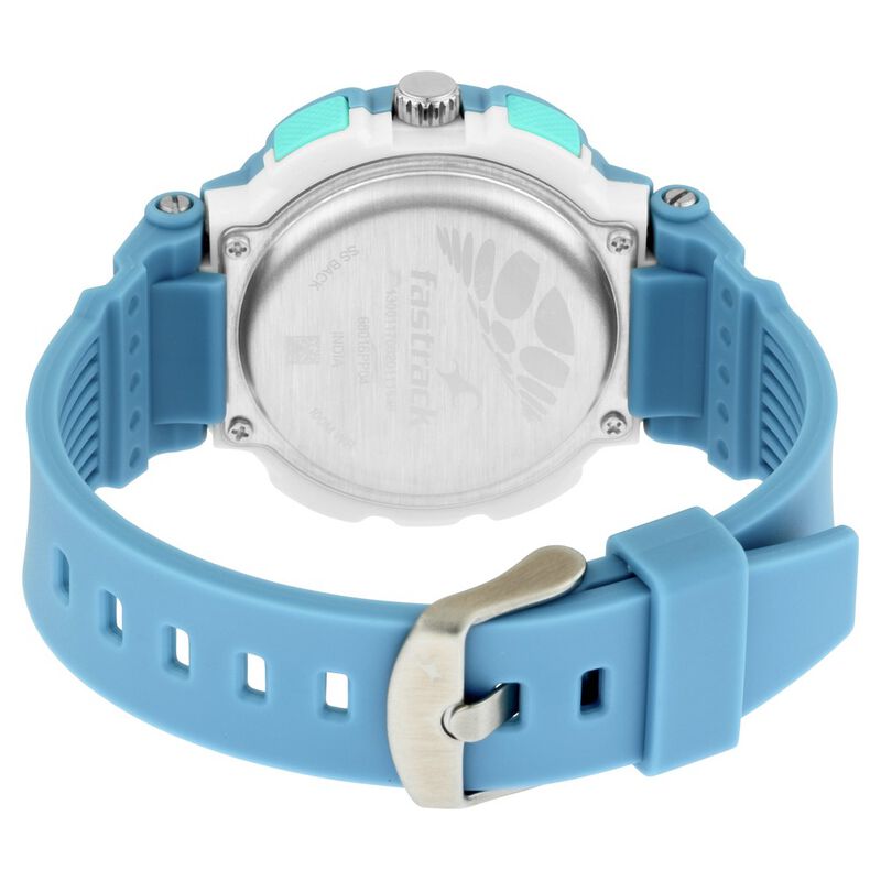 Fastrack Street Line Quartz Analog Digital Blue Dial PU Strap Watch for ...