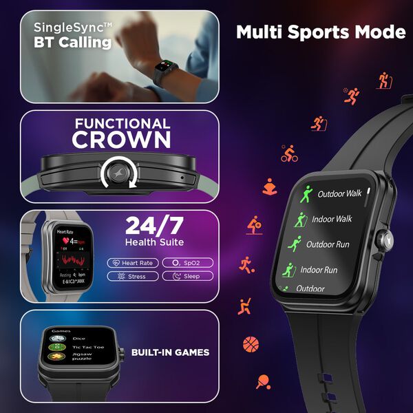 Buy Online Fastrack VOX Neo Smartwatch 4.8CM Ultra Vu Display, Offline Voice Commands ...