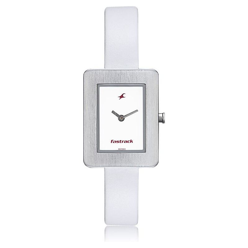 Buy Online Fastrack Quartz Analog White Dial Leather Strap Watch for ...