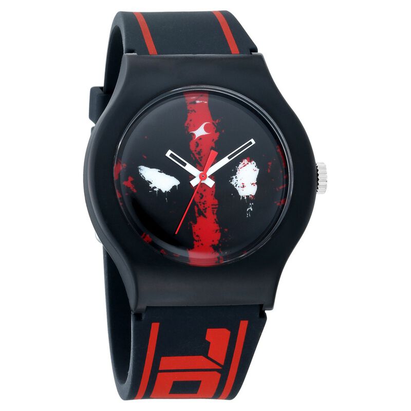 Fastrack Deadpool Quartz Analog Bicolour Dial Silicone Strap Unisex Watch
