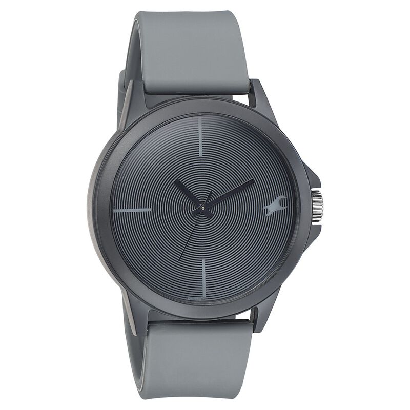 Buy Online Fastrack Tees Quartz Analog Grey Dial Silicone Strap Unisex ...