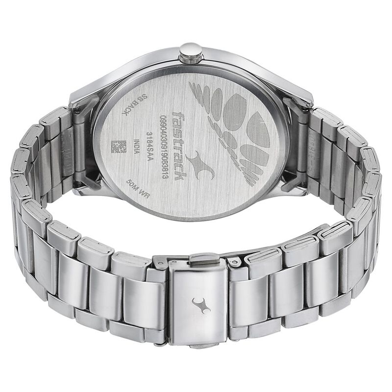 Fastrack Space Rover Quartz Analog Brown Dial Stainless Steel Strap ...