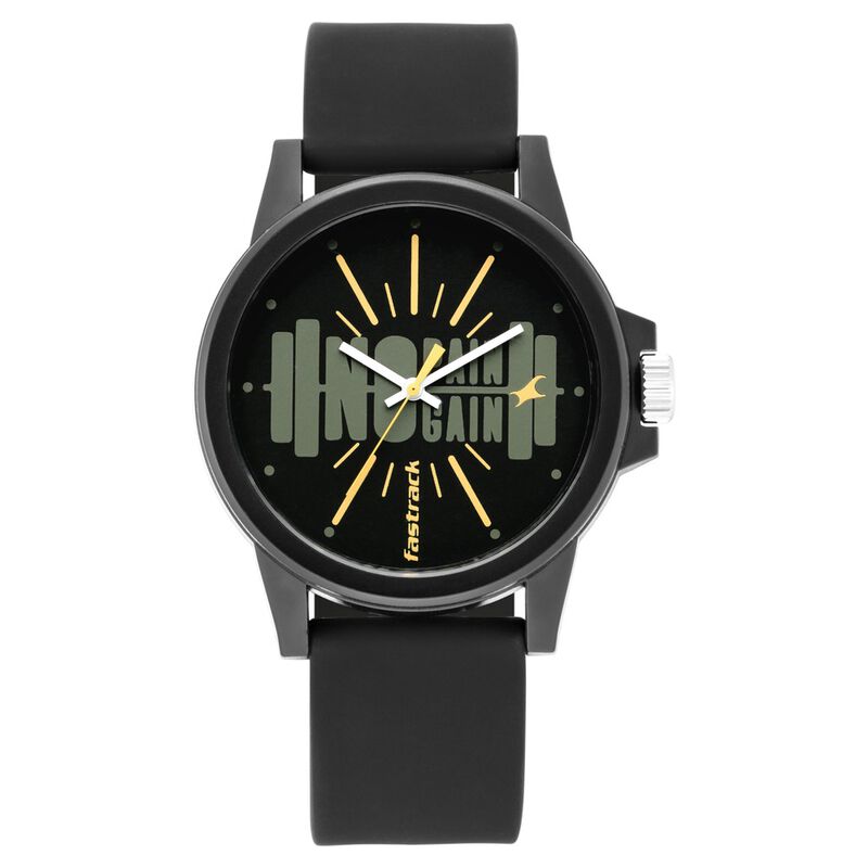 Fastrack Fastfit Quartz Analog Black Dial Silicone Strap Unisex Watch