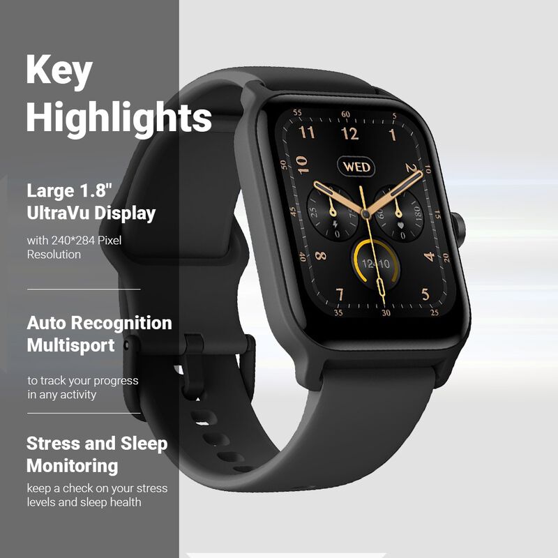 Fastrack Reflex Nitro Large 4.57 CM UltraVU Display, BT Calling, Sports ...