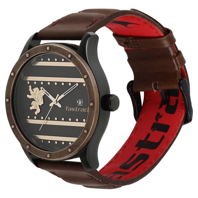 Fastrack Game Of Thrones Quartz Analog with Date Black Dial Leather ...