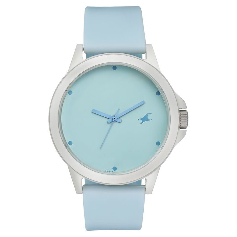 Fastrack Tees Quartz Analog Blue Dial Silicone Strap Unisex Watch