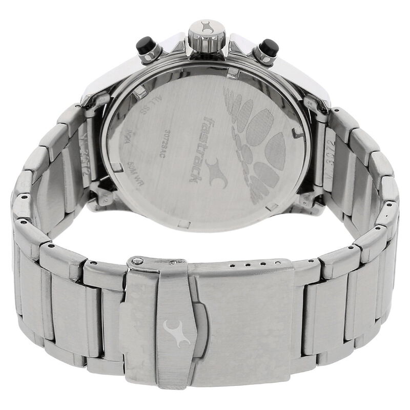 Fastrack Big Time Quartz Chronograph Black Dial Stainless Steel Strap ...