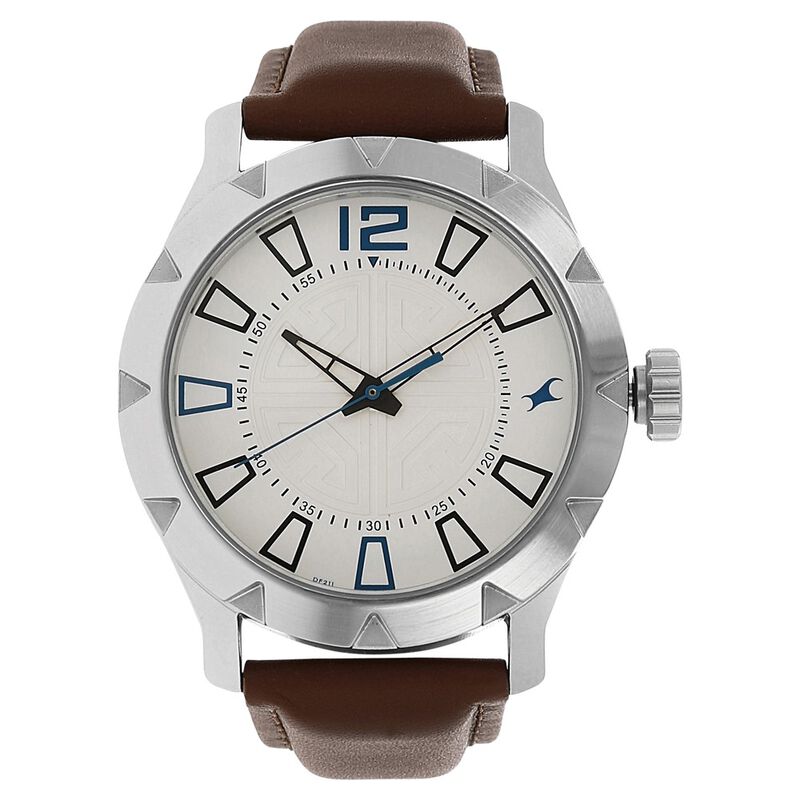Buy Online Fastrack Quartz Analog White Dial Leather Strap Watch for ...