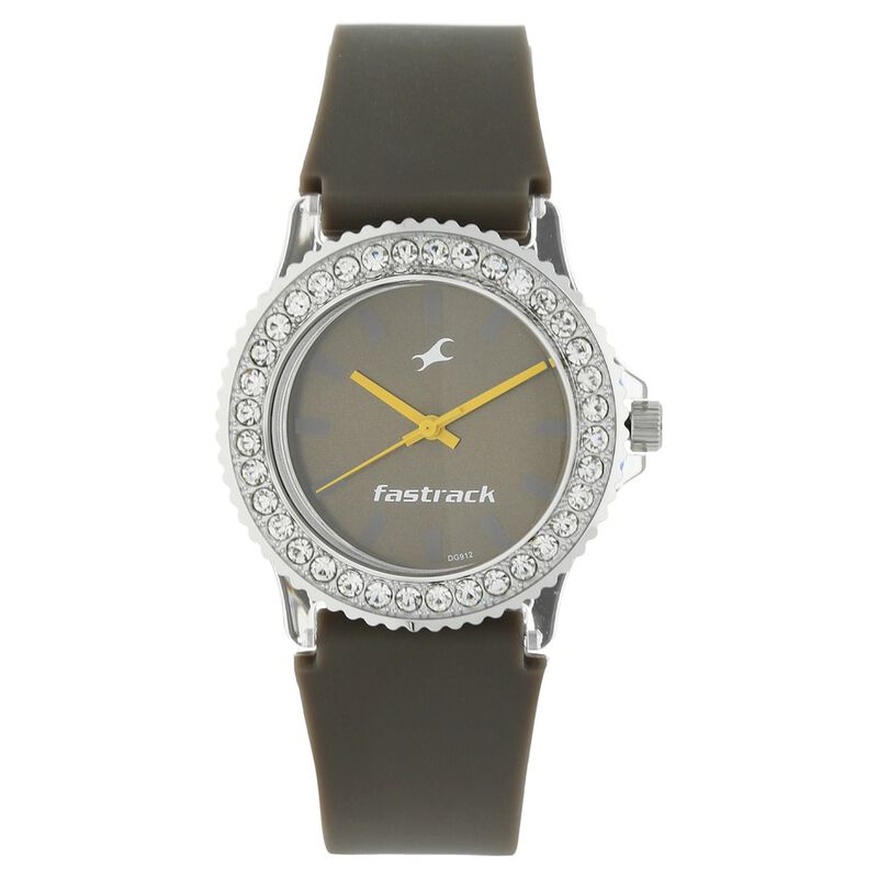 Buy Online Fastrack Quartz Analog Brown Dial Plastic Strap Watch for ...