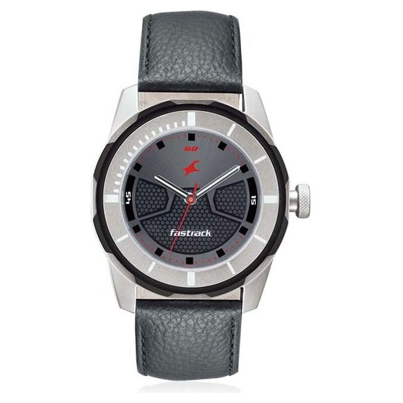 Buy Online Fastrack Quartz Analog Black Dial Leather Strap Watch for ...