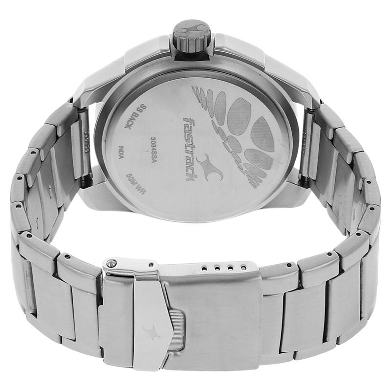 Fastrack Quartz Analog Grey Dial Metal Strap Watch for Guys