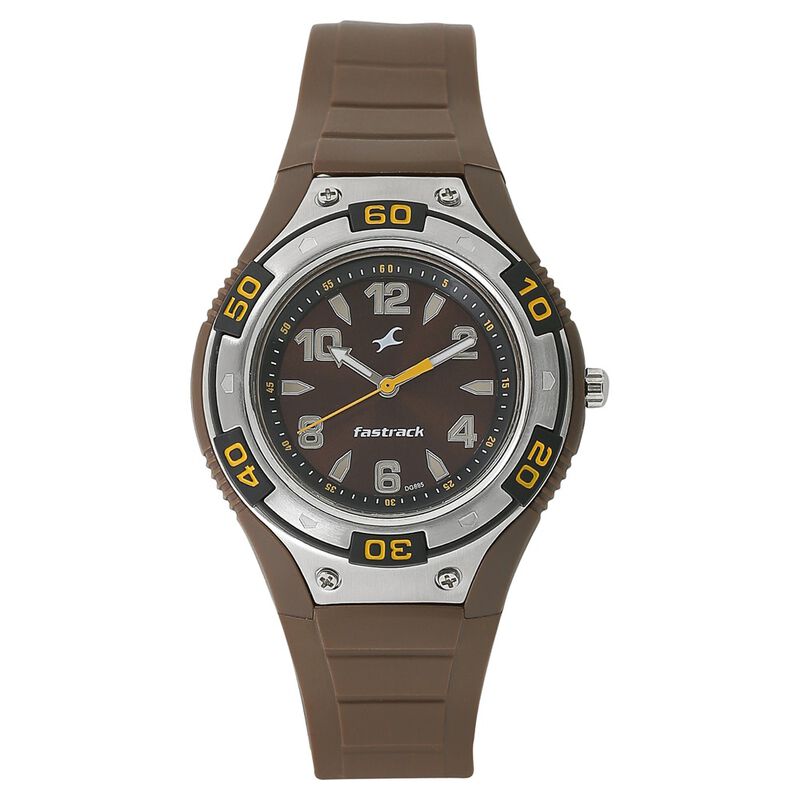 Buy Online Fastrack Quartz Analog Brown Dial Plastic Strap Watch for ...