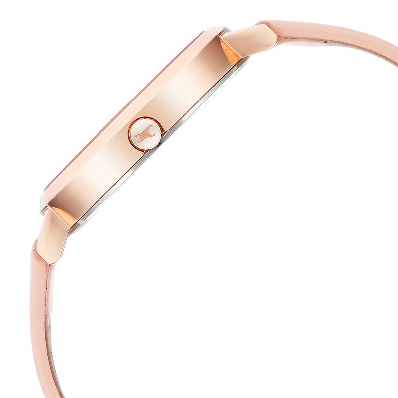 Fastrack Style Up Silver Dial Leather Strap Watch for Girls